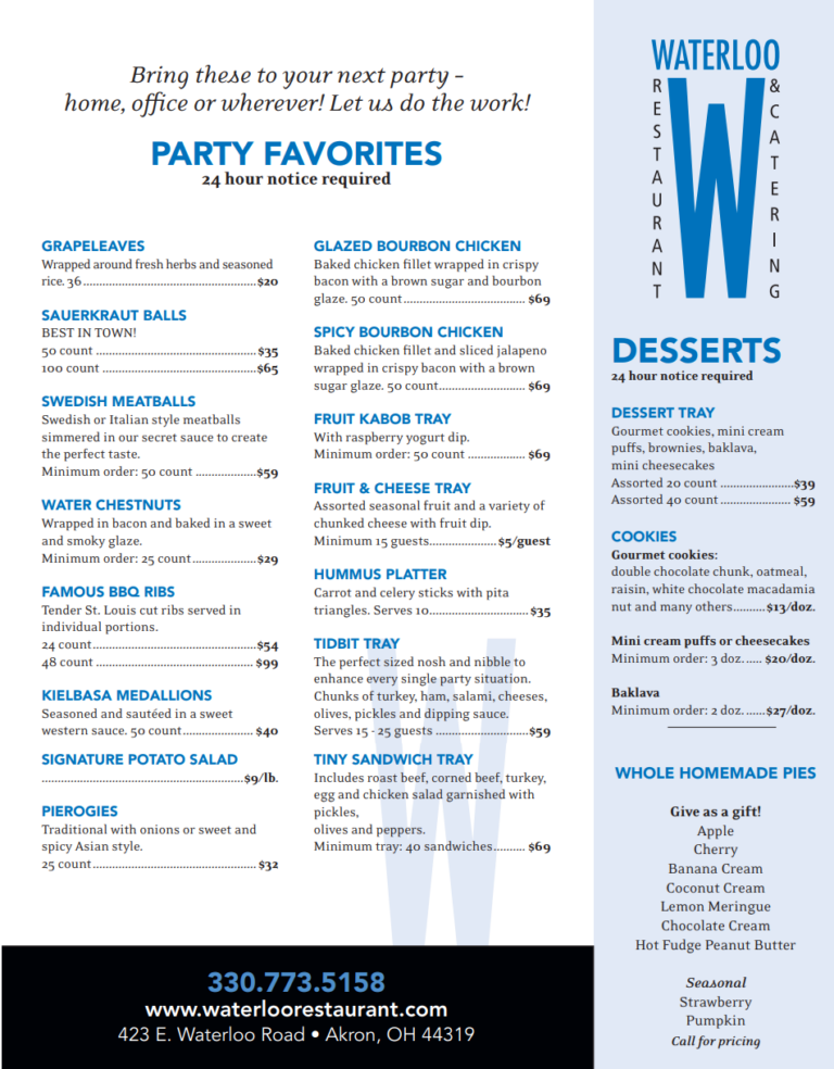 Waterloo Restaurant – Family Restaurant in Akron, OH